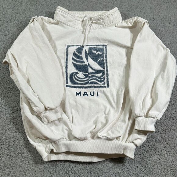 Taylor | Shirts | Vintage By Taylor White Sweatshirt Maui 9s Adult Size ...
